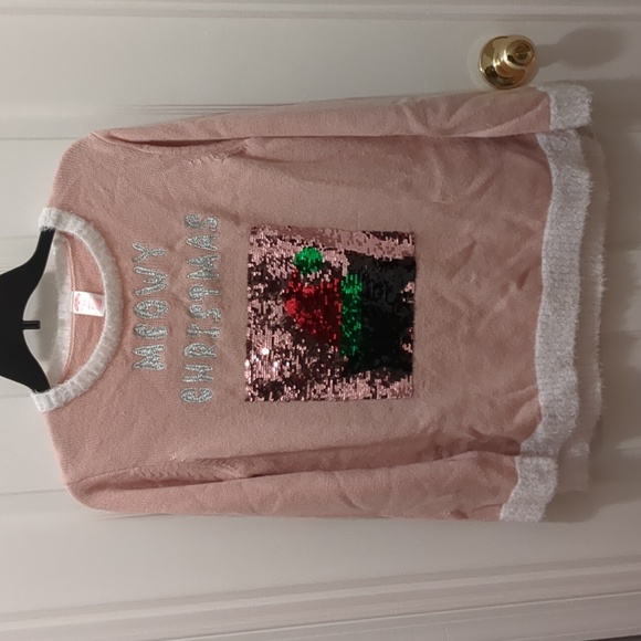 Holiday Time | Sweaters | Holiday Time Pink Cat Ugly Christmas Sweater ...